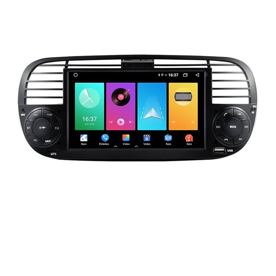 7'' Fiat 500 07-15 Android radio, med Apple Carplay & Android Auto ...