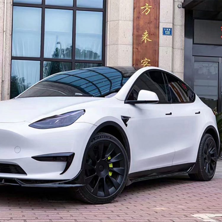 Sideskørter til Tesla model Y blank sort - NaviTronic